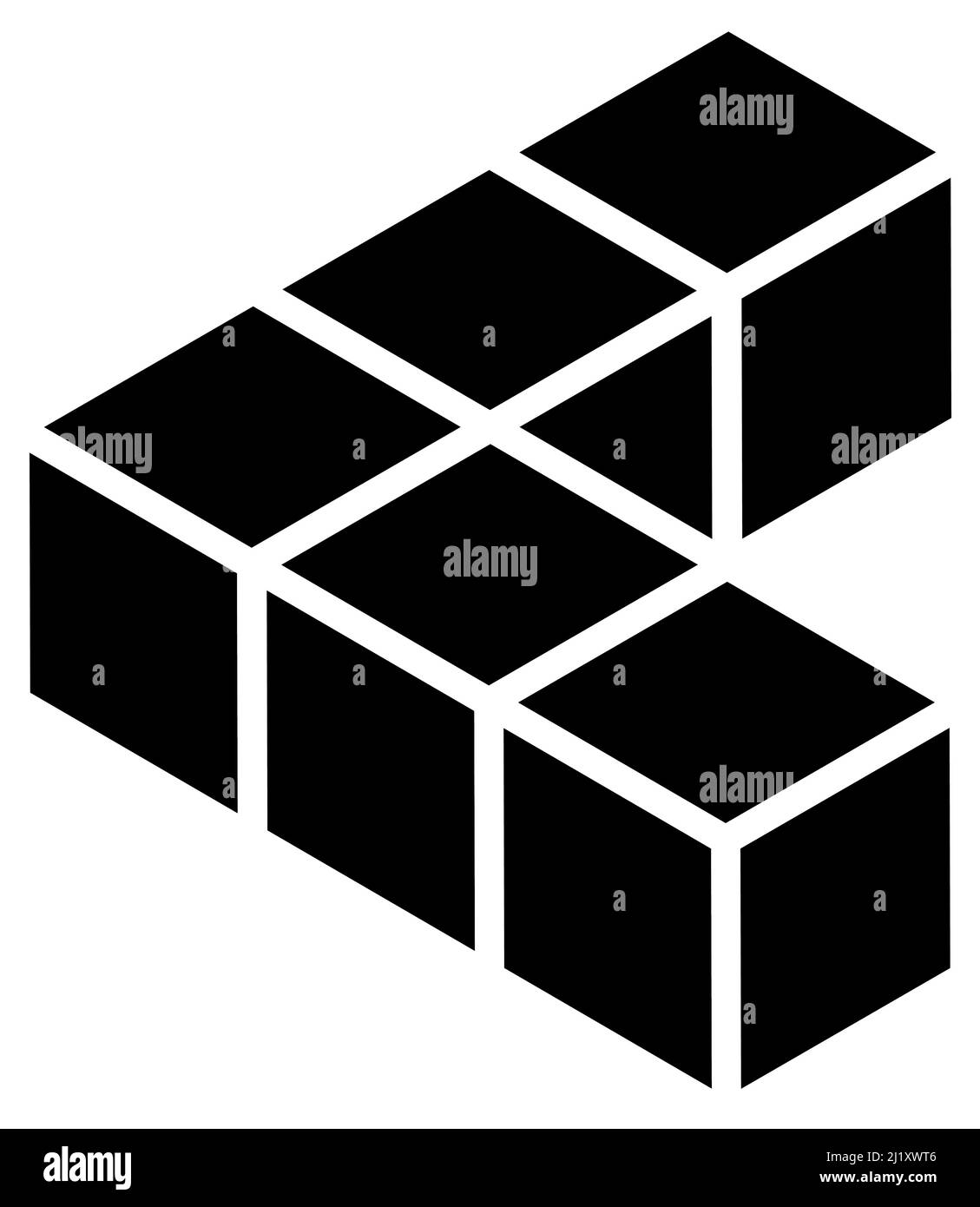 3d Cube icon, symbol illustration. Building, cargo icon. Squares cubic ...