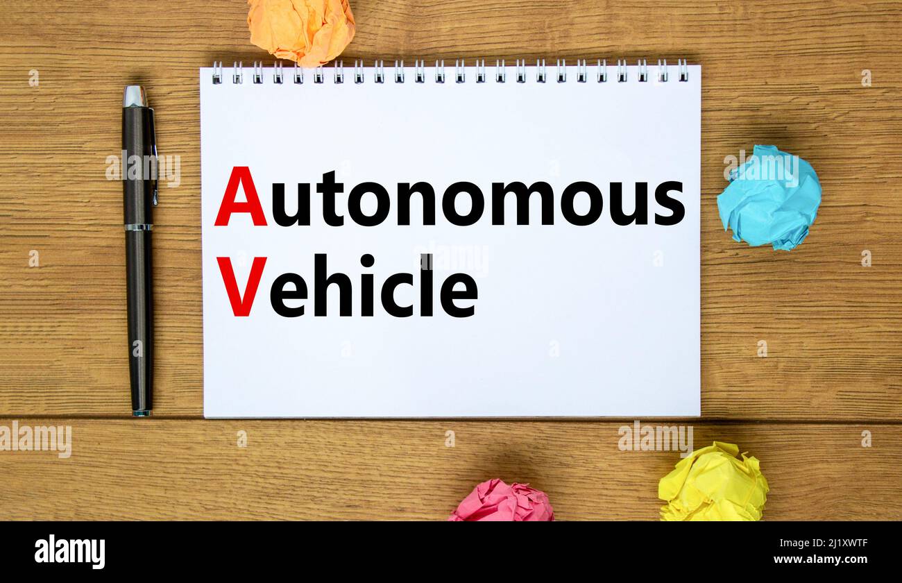 AV autonomous vehicle symbol. Concept words AV autonomous vehicle on ...