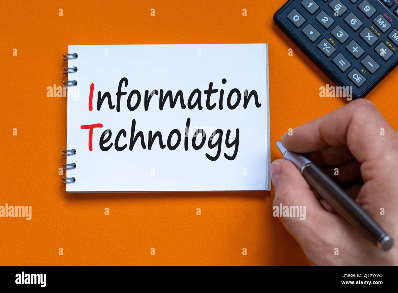 IT information technology symbol. Concept words IT information ...