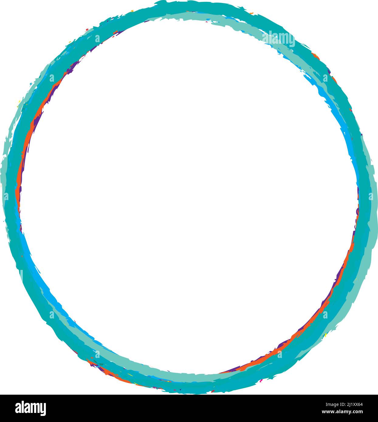 Random circles with hand drawn, free hand drawing effect. Concentric ...