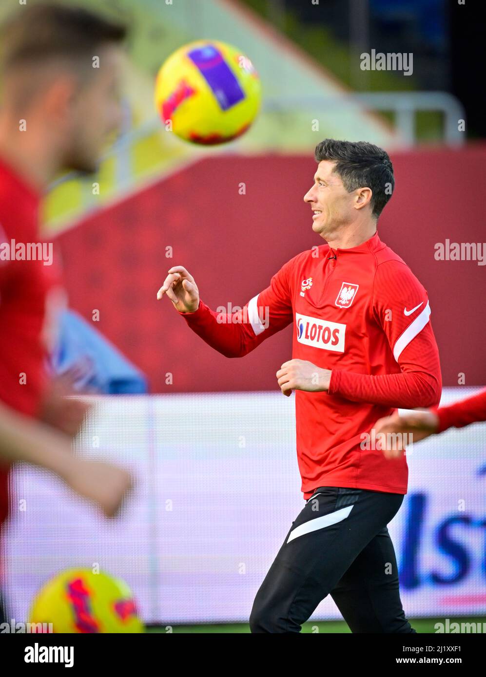 CHORZÓW 20220328Poland's Robert Lewandowski during the team's training ...