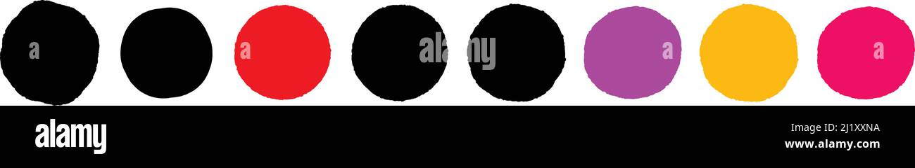 Random circles with hand drawn, free hand drawing effect. Concentric ...