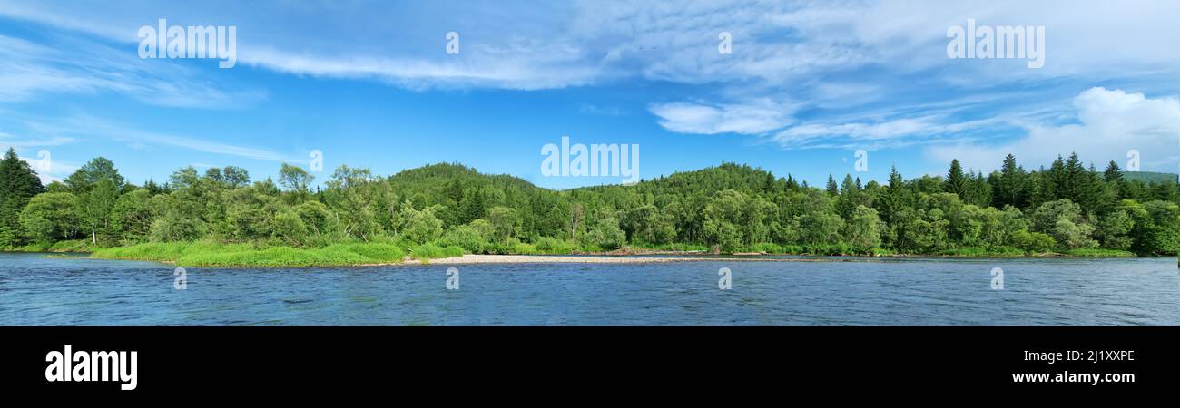 Geography. Middle Siberia (south part). Panorama of powerful rivers and ...