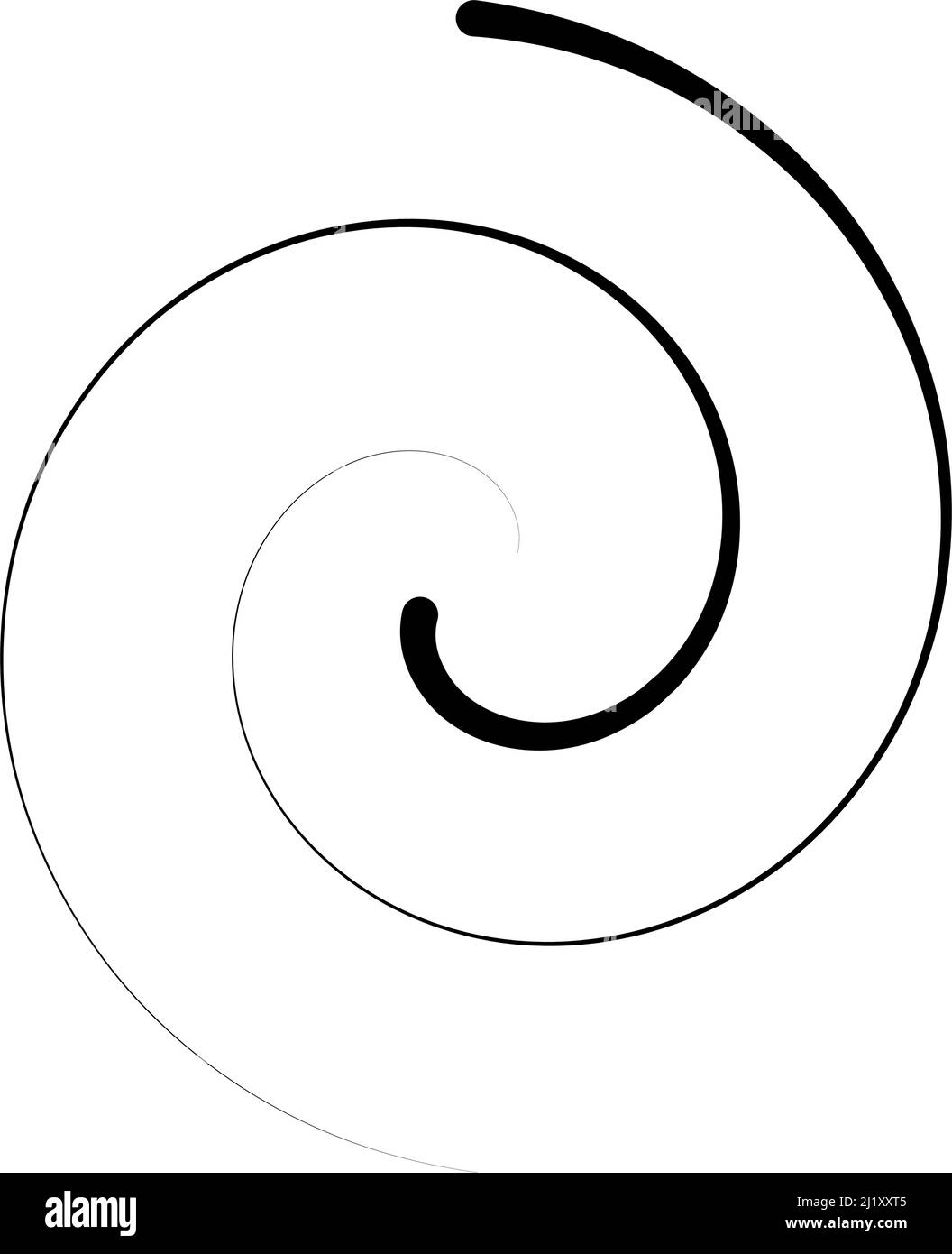 Spiral, swirl, twirl and whirl element. Helix, volute ripple, vortex ...