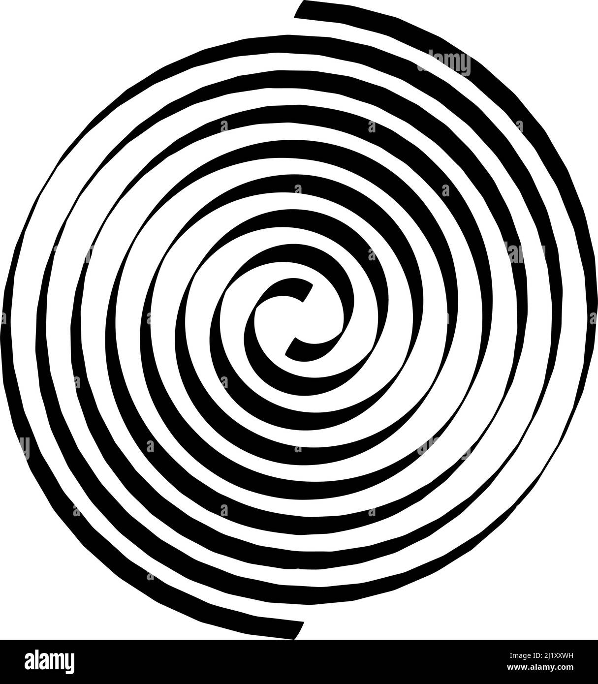 Spiral, swirl, twirl and whirl element. Helix, volute ripple, vortex ...