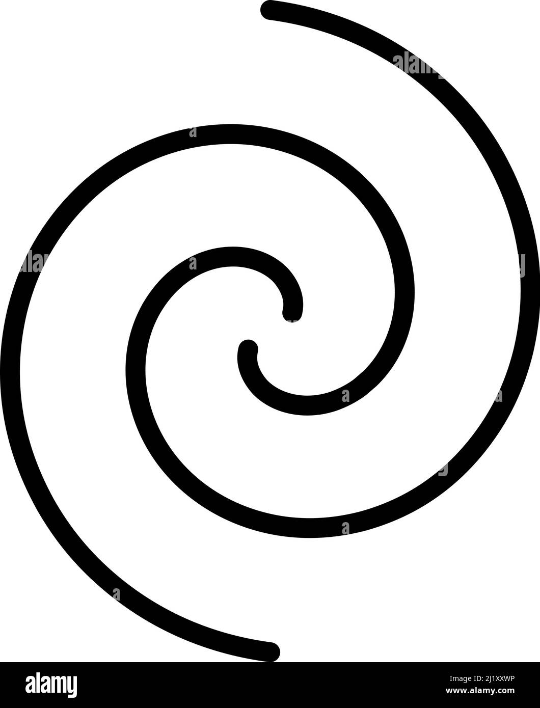 Spiral, swirl, twirl and whirl element. Helix, volute ripple, vortex ...