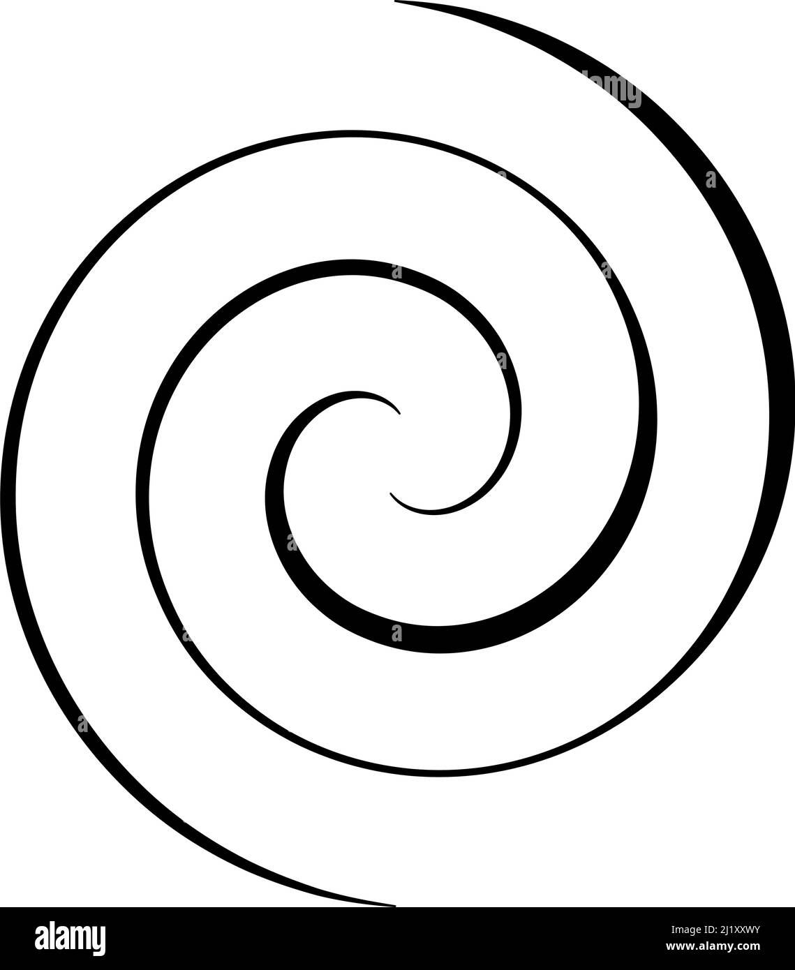 Spiral, swirl, twirl and whirl element. Helix, volute ripple, vortex ...