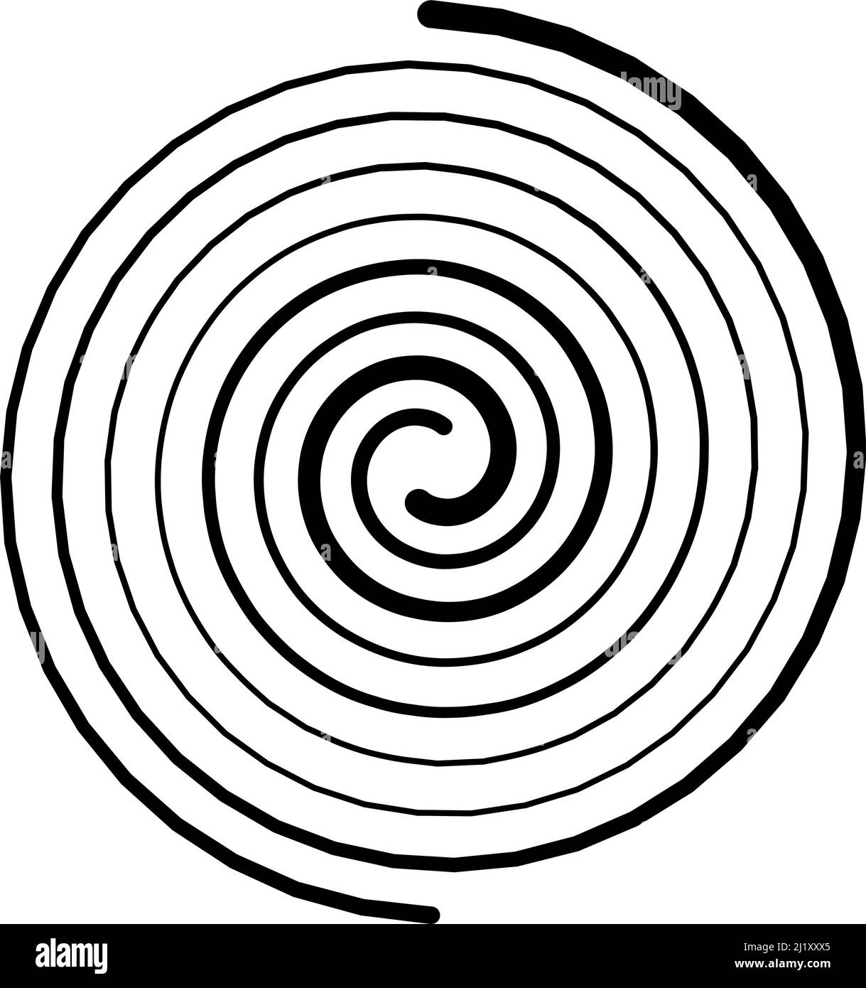 Spiral, swirl, twirl and whirl element. Helix, volute ripple, vortex ...