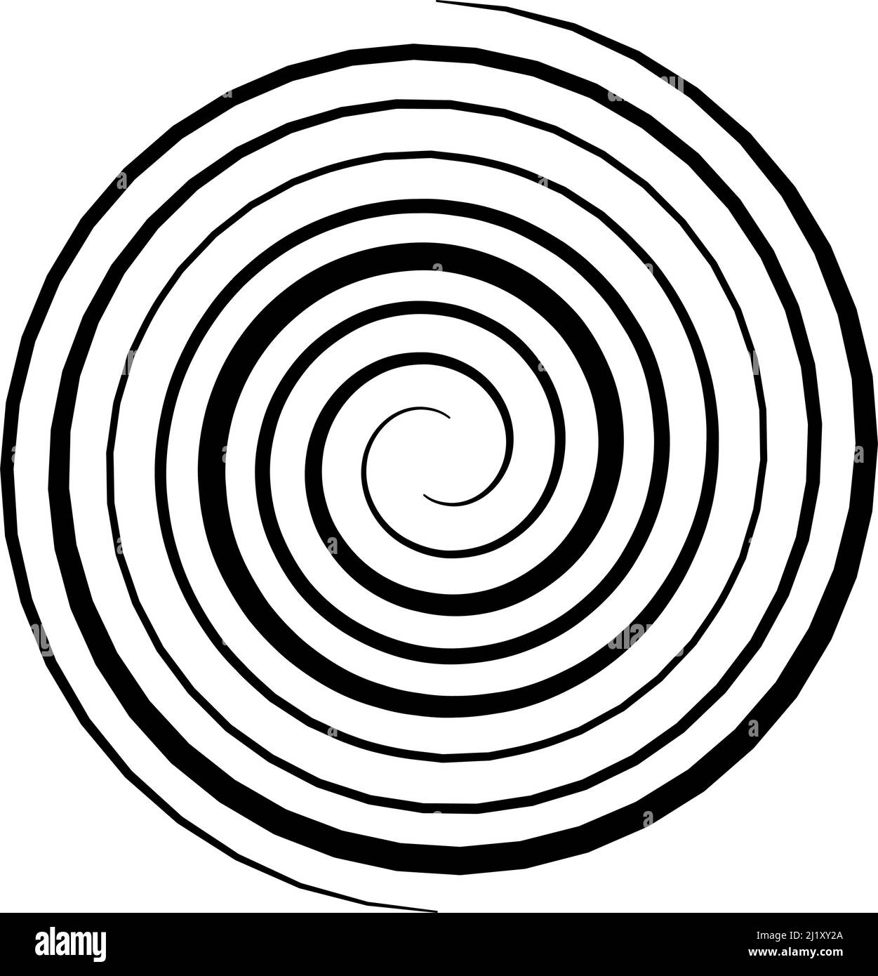 Spiral, swirl, twirl and whirl element. Helix, volute ripple, vortex ...