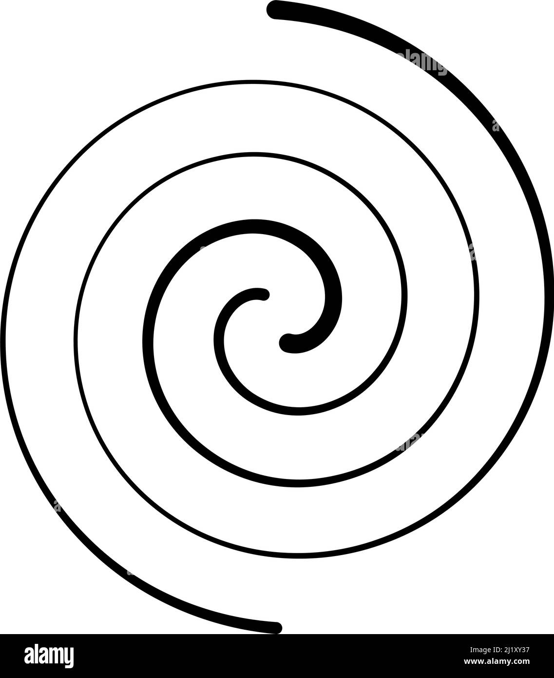 Spiral, swirl, twirl and whirl element. Helix, volute ripple, vortex ...