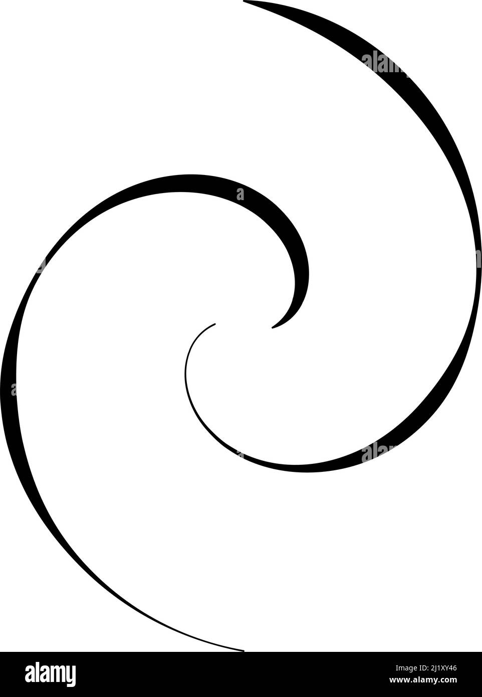 Spiral, swirl, twirl and whirl element. Helix, volute ripple, vortex ...