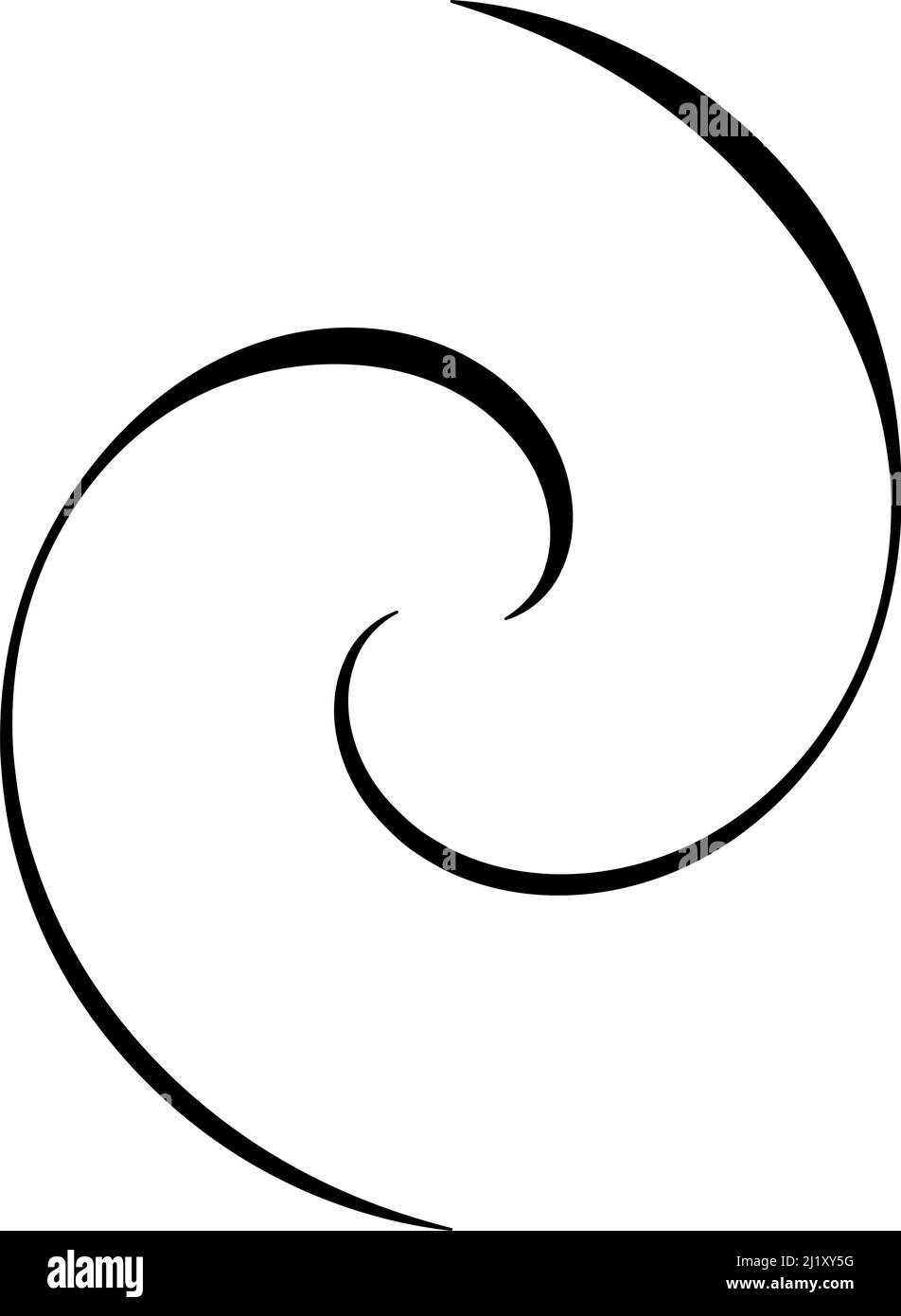 Spiral, swirl, twirl and whirl element. Helix, volute ripple, vortex ...