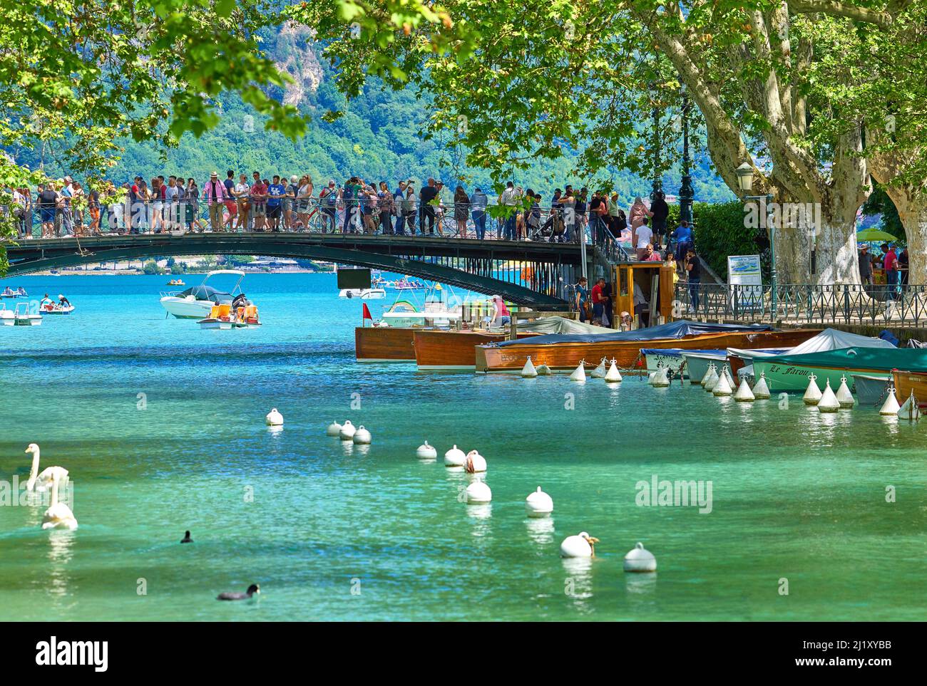 Sunny summer day on the bank of Annecy lake, Fance Stock Photo - Alamy