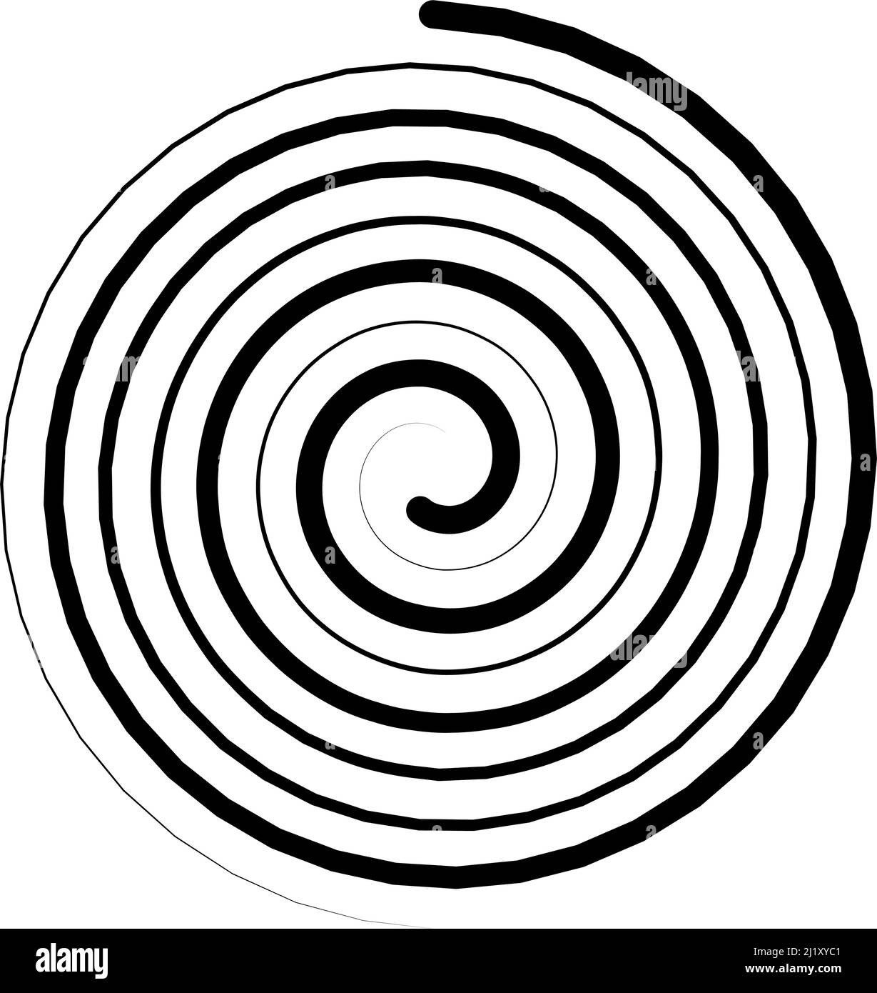 Spiral, swirl, twirl and whirl element. Helix, volute ripple, vortex ...