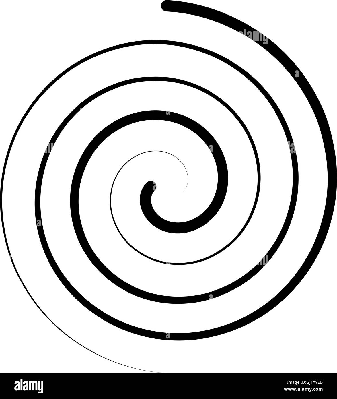 Spiral, swirl, twirl and whirl element. Helix, volute ripple, vortex ...