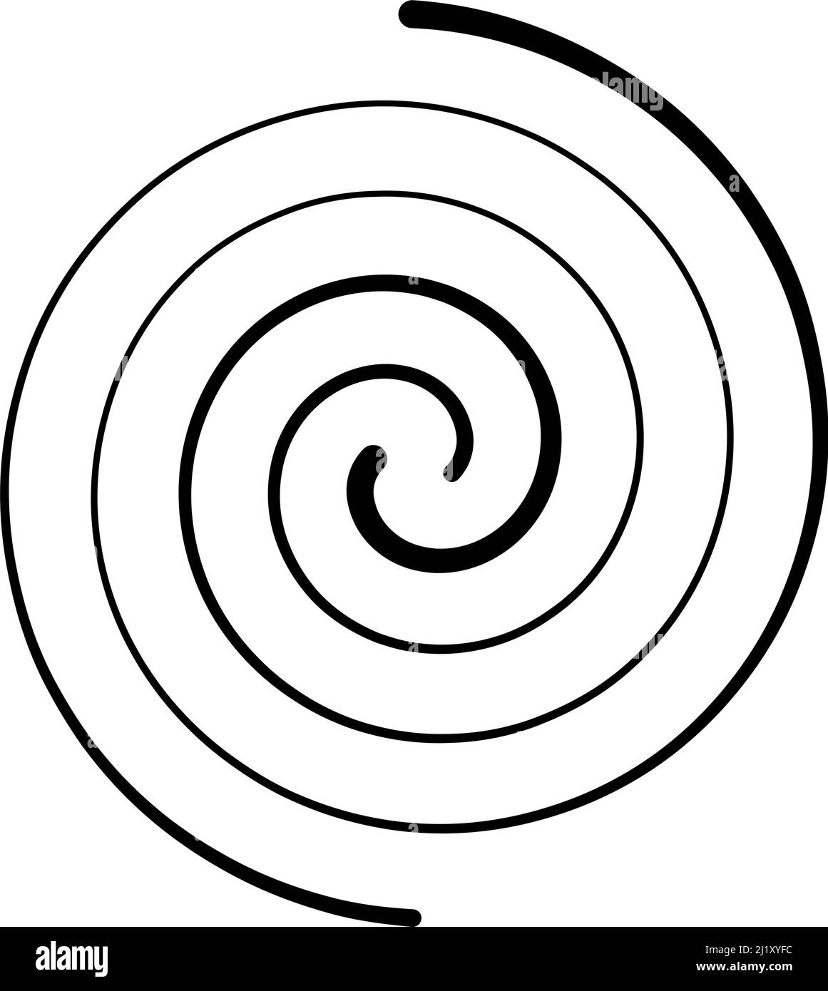 Spiral, swirl, twirl and whirl element. Helix, volute ripple, vortex ...