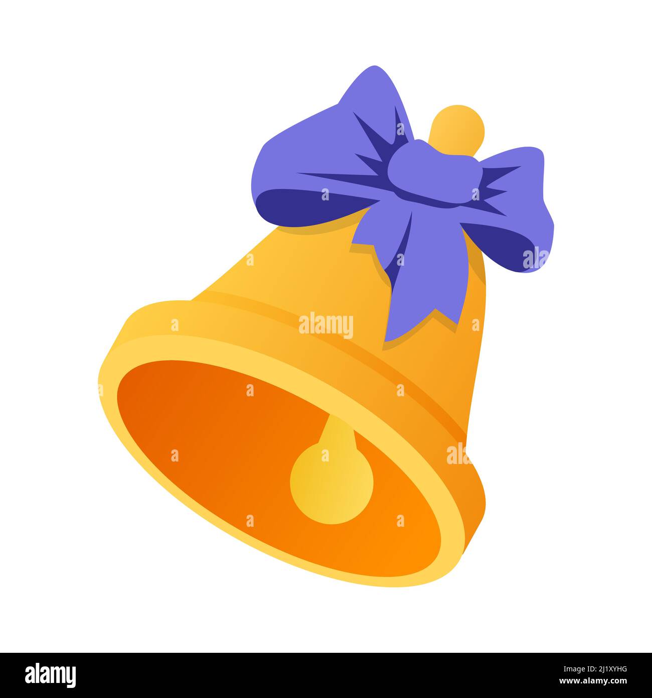 School bell - modern flat design single isolated object Stock Vector ...