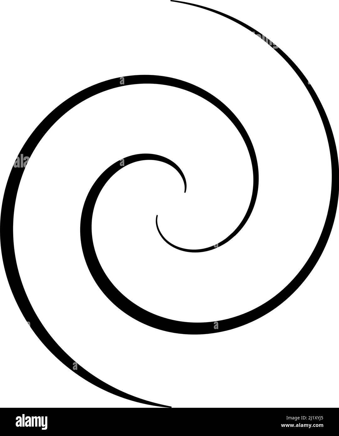 Spiral, swirl, twirl and whirl element. Helix, volute ripple, vortex ...