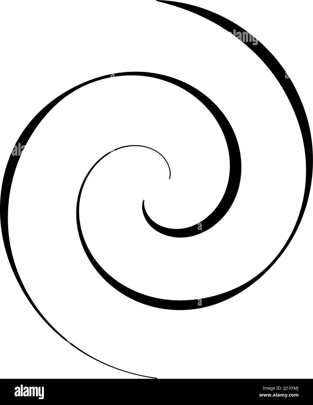 Spiral, swirl, twirl and whirl element. Helix, volute ripple, vortex ...