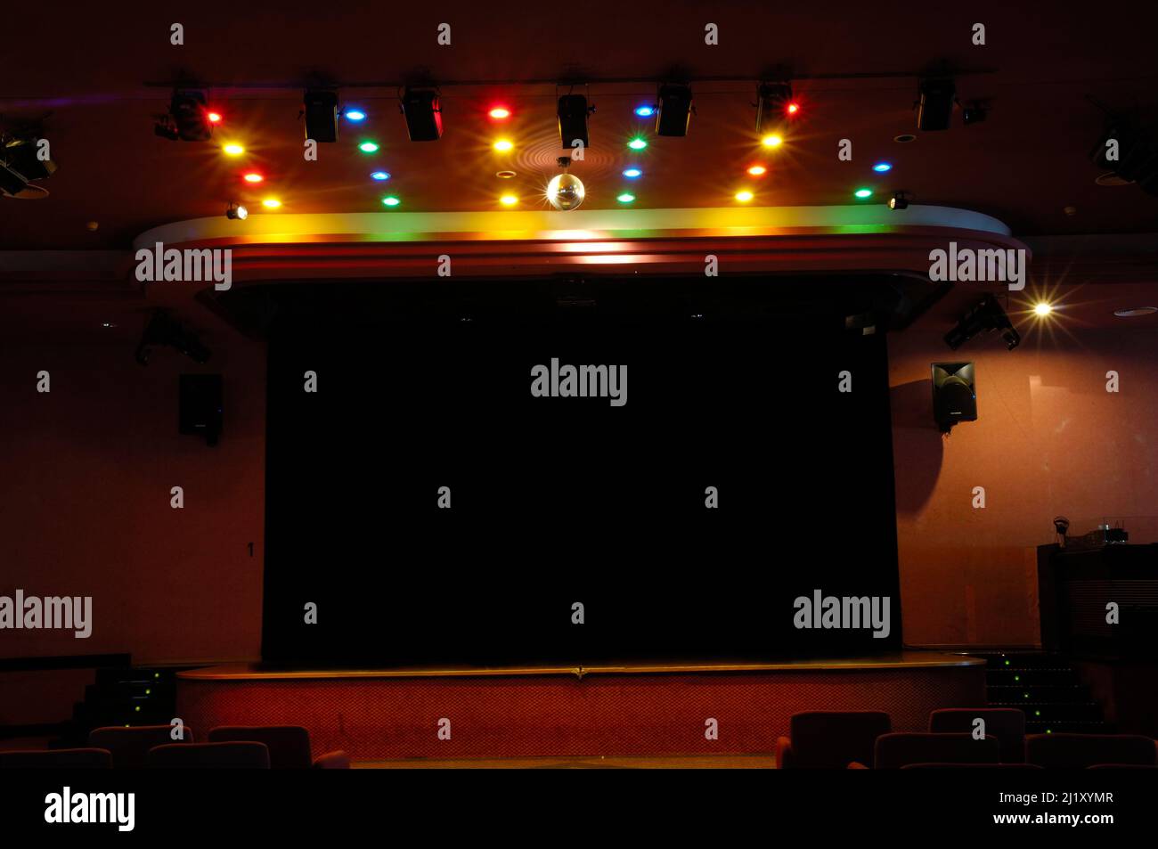 Empty Stage with disco lights Stock Photo - Alamy
