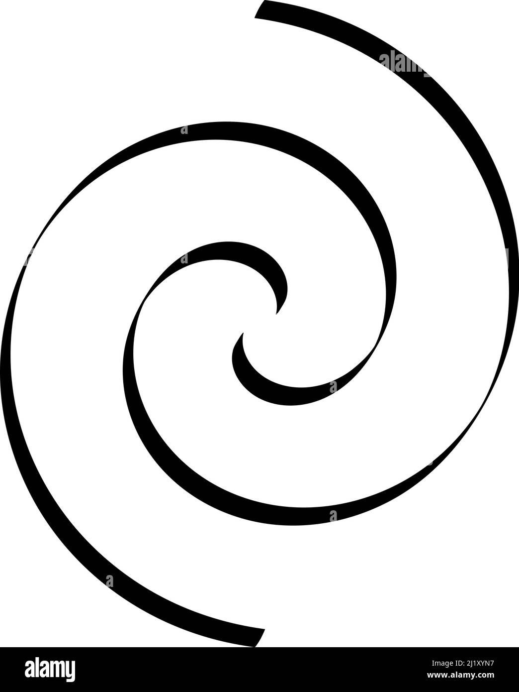 Spiral, swirl, twirl and whirl element. Helix, volute ripple, vortex ...