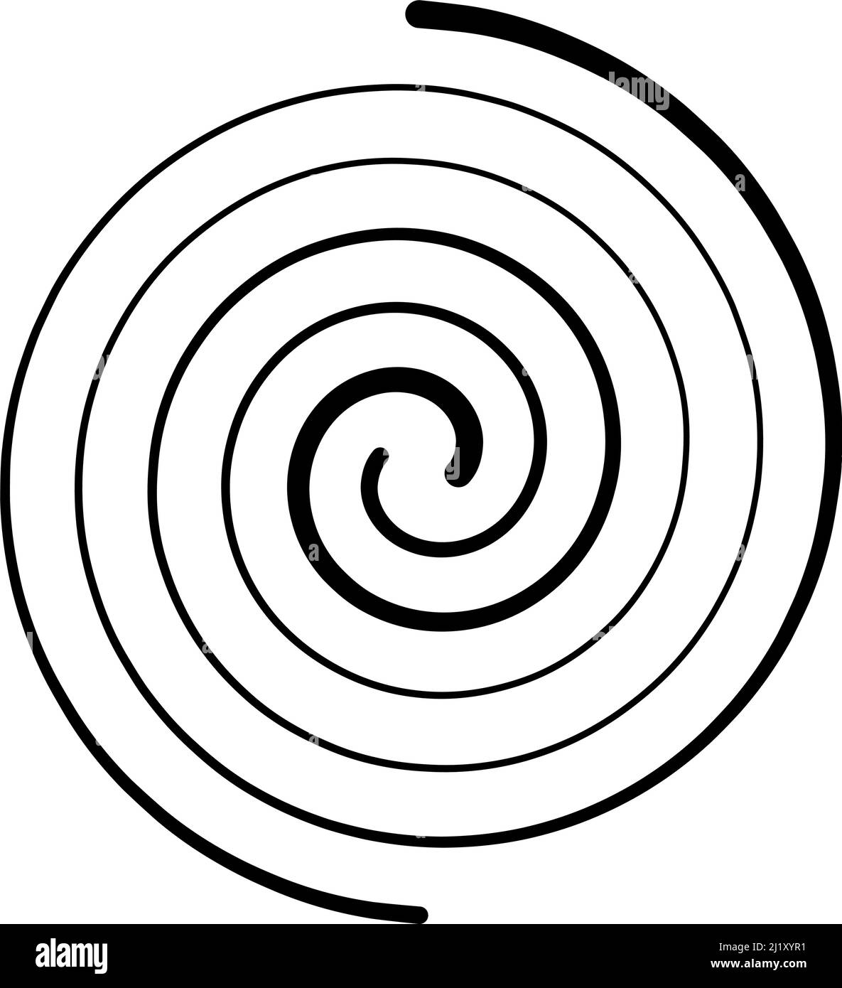 Spiral, swirl, twirl and whirl element. Helix, volute ripple, vortex ...