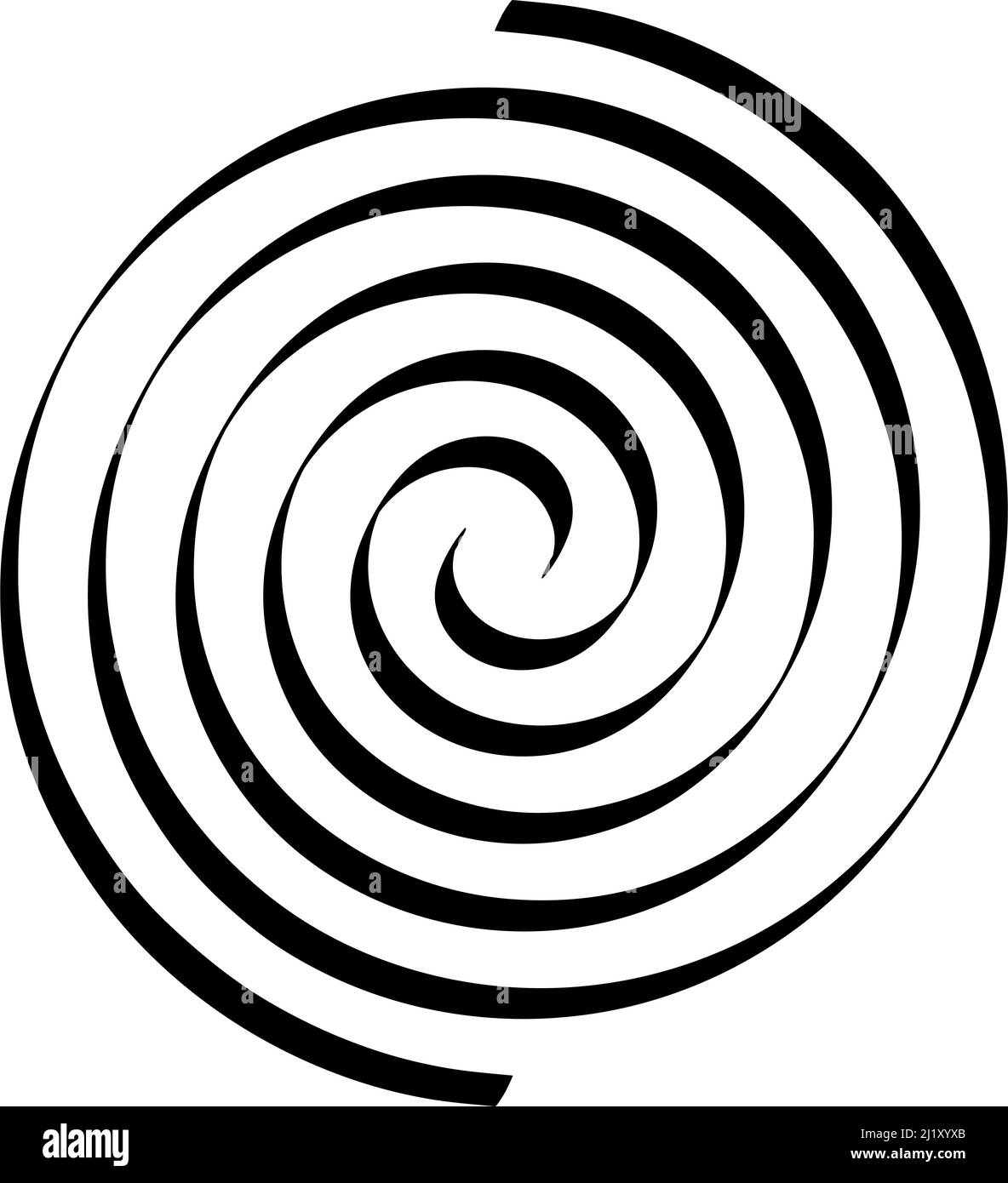 Spiral, swirl, twirl and whirl element. Helix, volute ripple, vortex ...