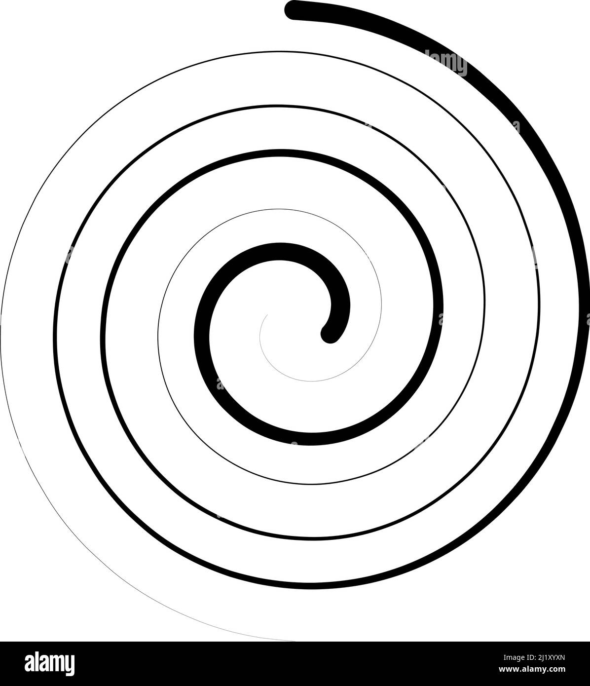 Spiral, swirl, twirl and whirl element. Helix, volute ripple, vortex ...
