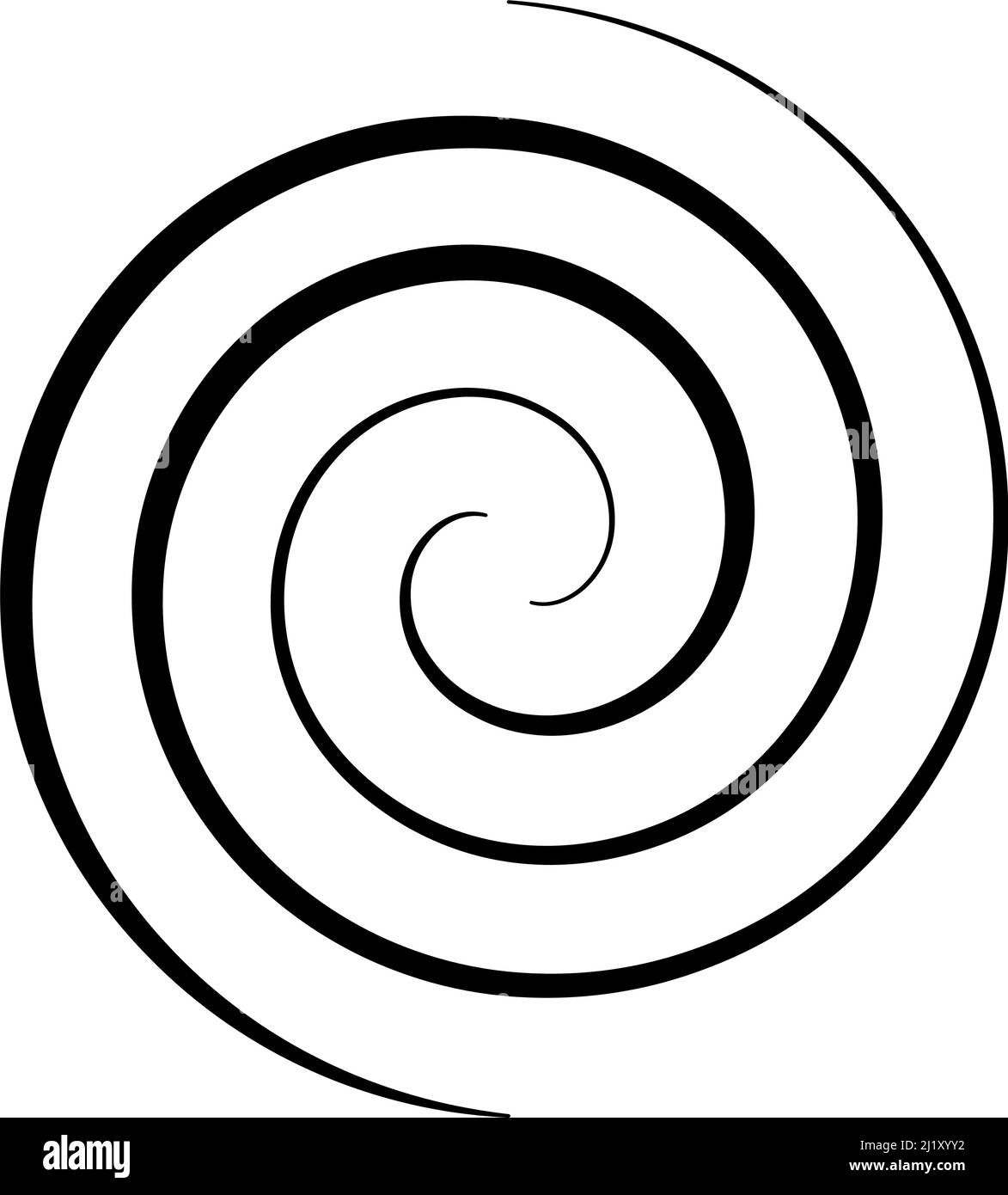 Spiral, swirl, twirl and whirl element. Helix, volute ripple, vortex ...