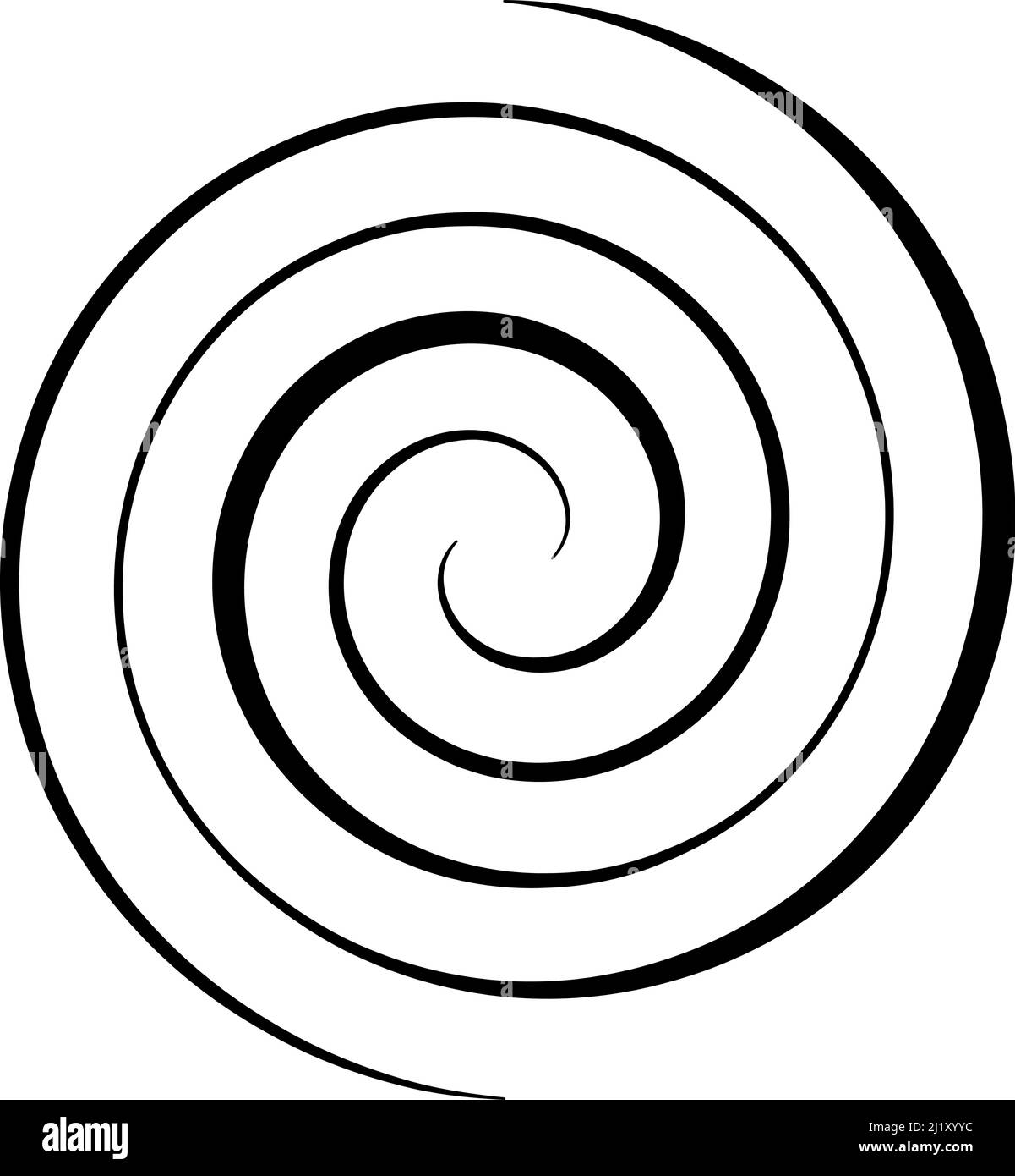 Spiral, swirl, twirl and whirl element. Helix, volute ripple, vortex ...