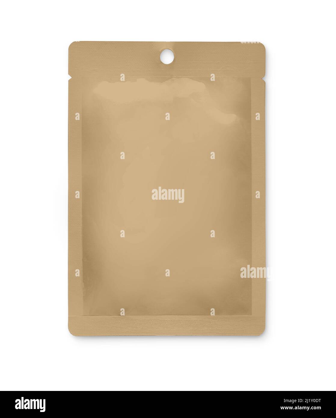 Empty packaging from recycled kraft paper bag on white with clipping ...