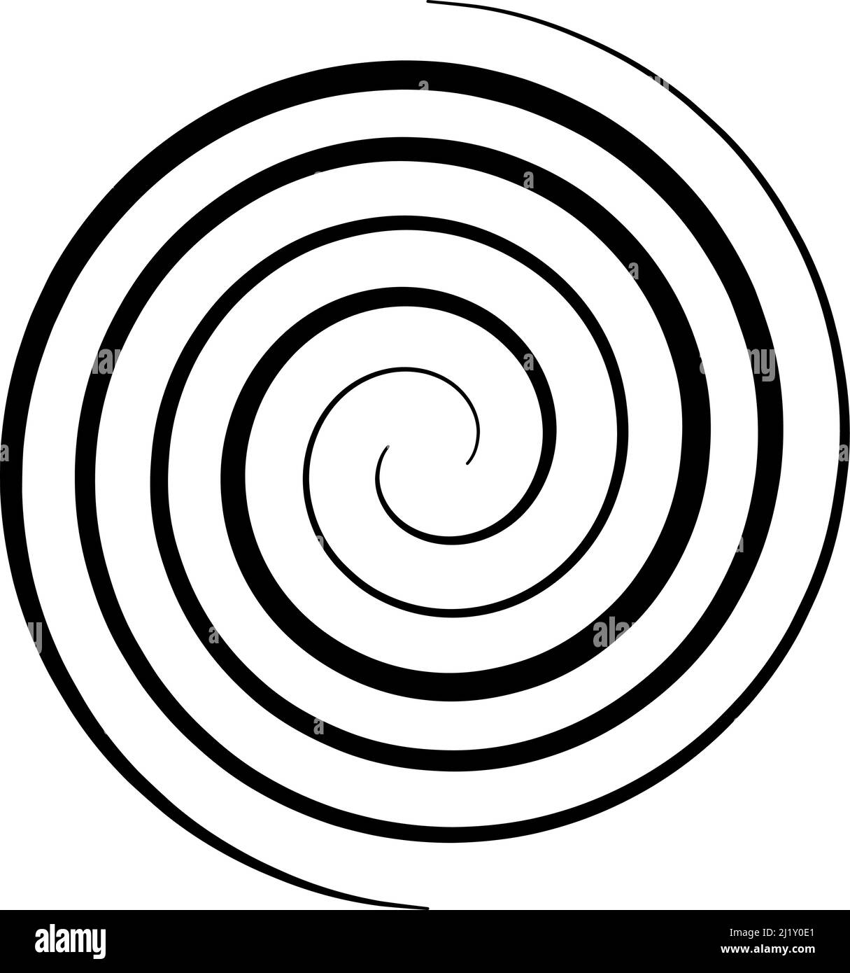 Spiral, swirl, twirl and whirl element. Helix, volute ripple, vortex ...