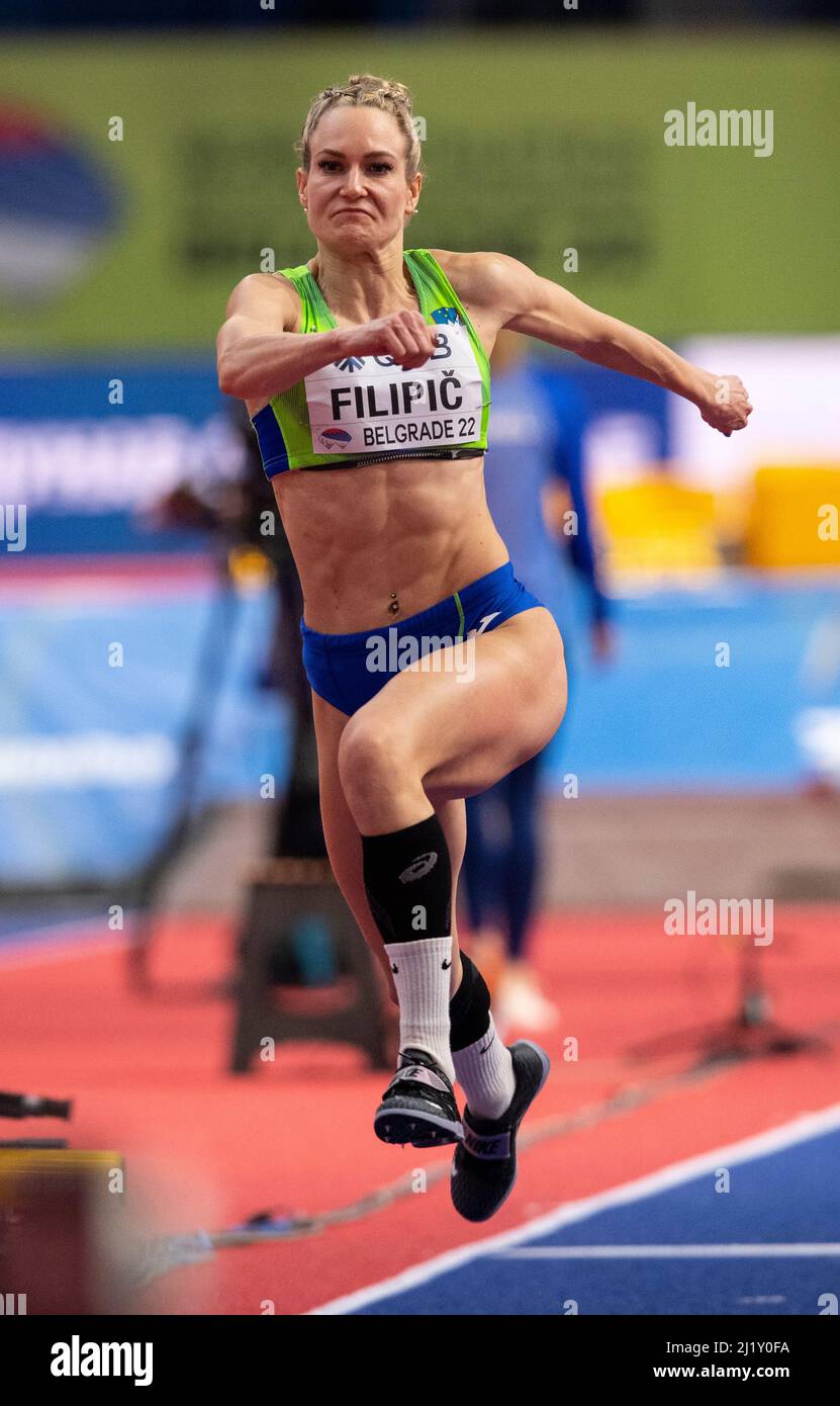 Neja Filipic SLO competing in the women’s triple jump on Day Three of ...