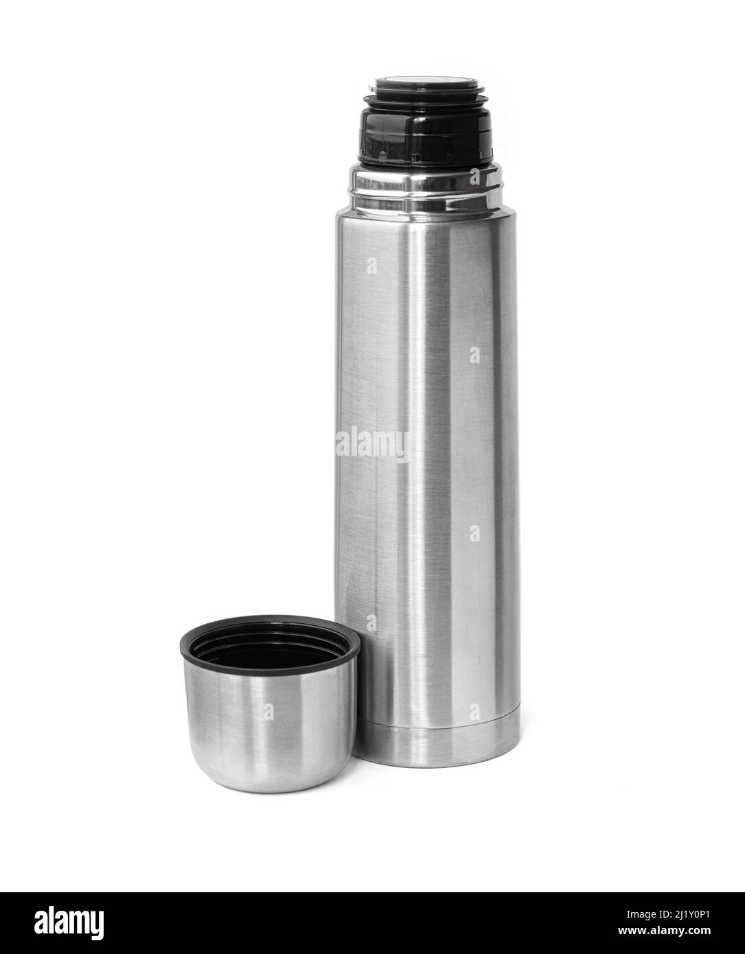 metal thermos isolated on white background Stock Photo - Alamy