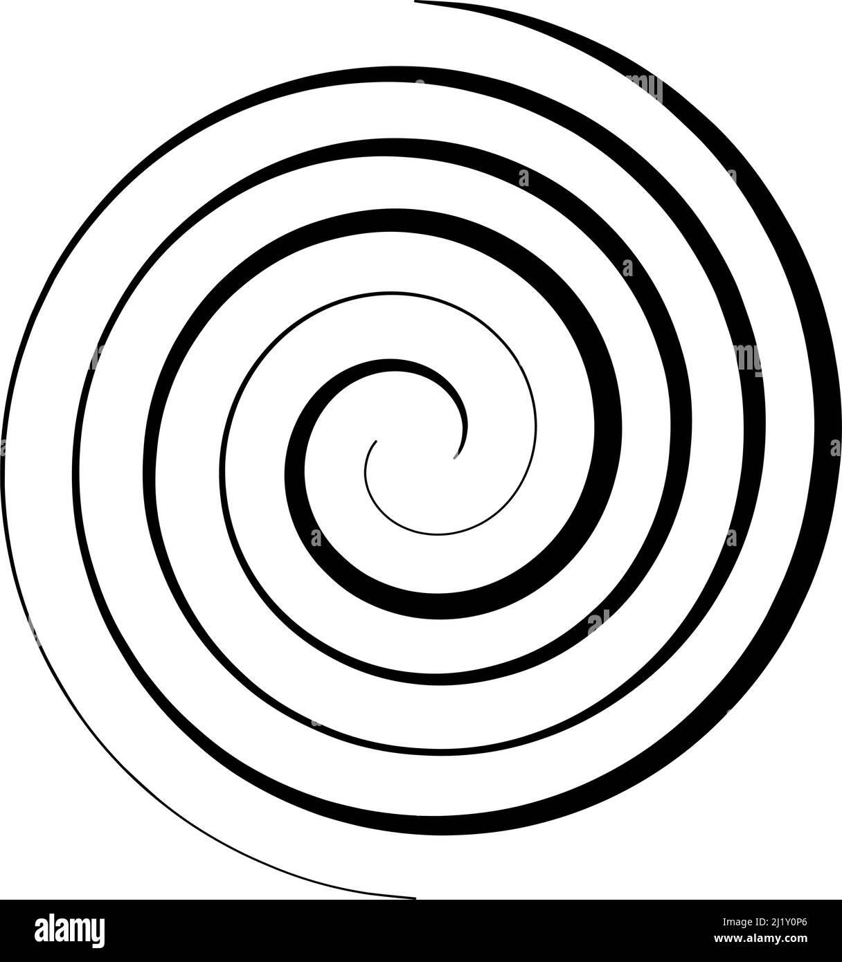 Spiral, swirl, twirl and whirl element. Helix, volute ripple, vortex ...