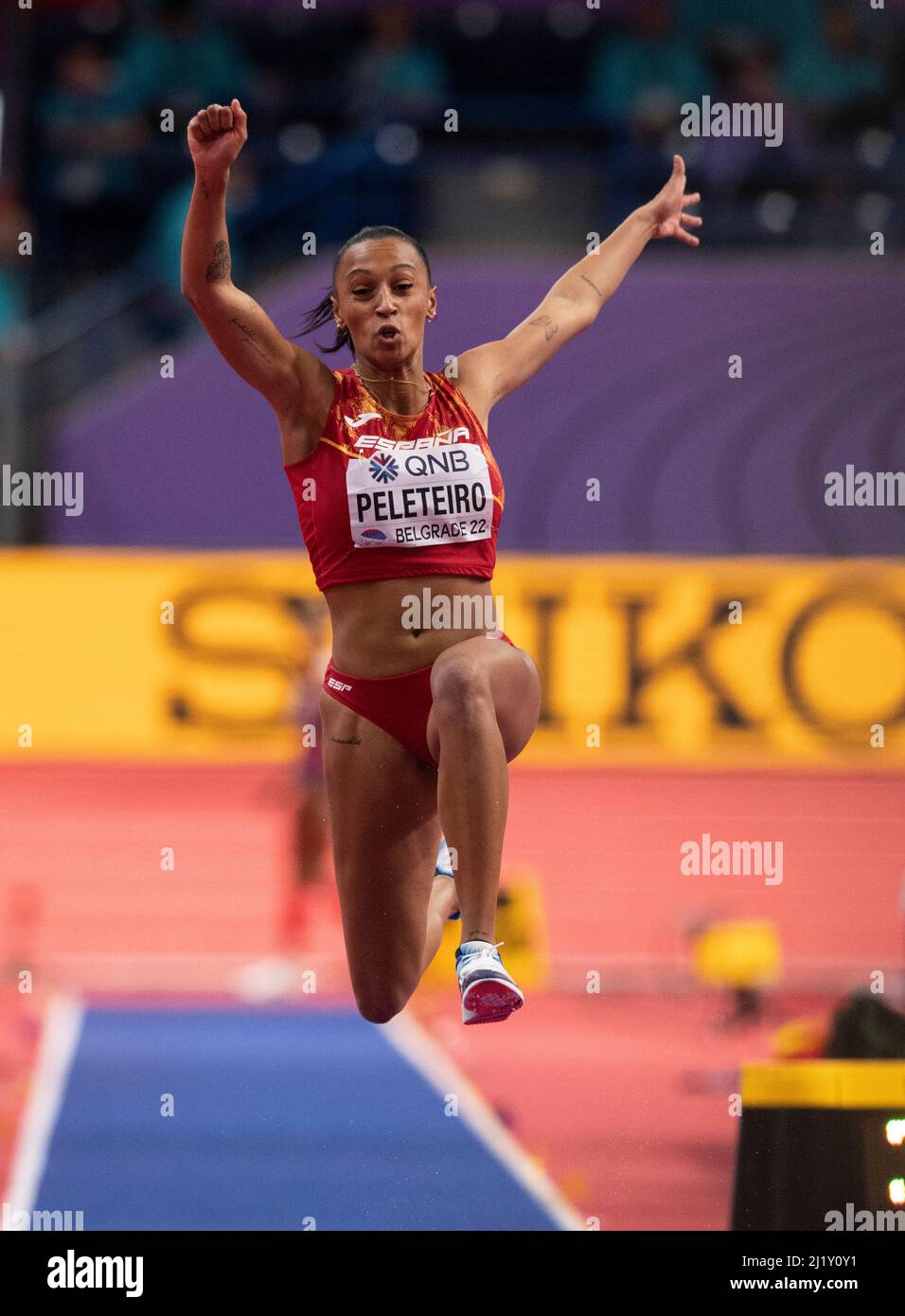 Ana Peleteiro ESP competing in the women’s triple jump on Day Three of ...