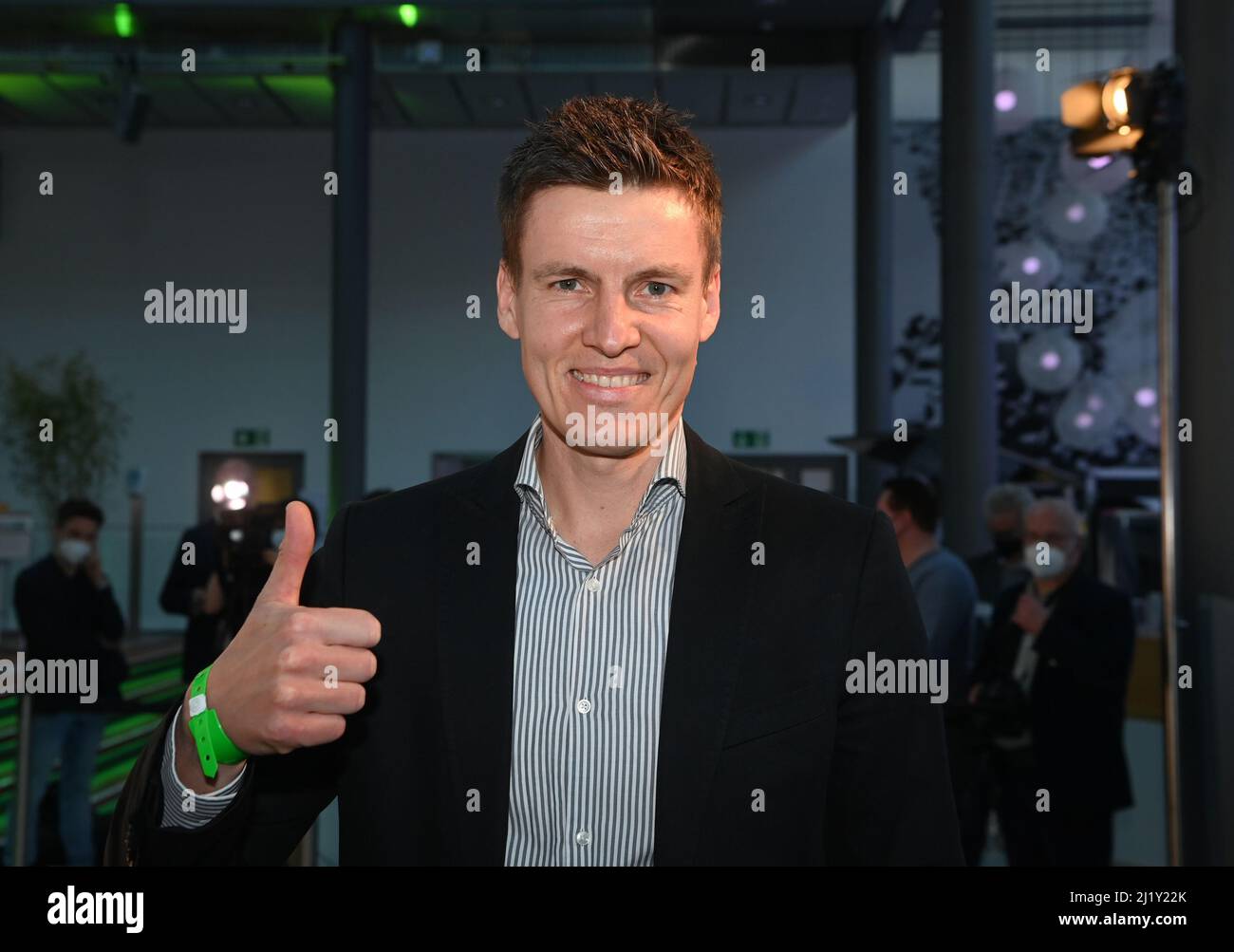 Berlin, Germany. 28th Mar, 2022. Referee Daniel Siebert arrives for the ...