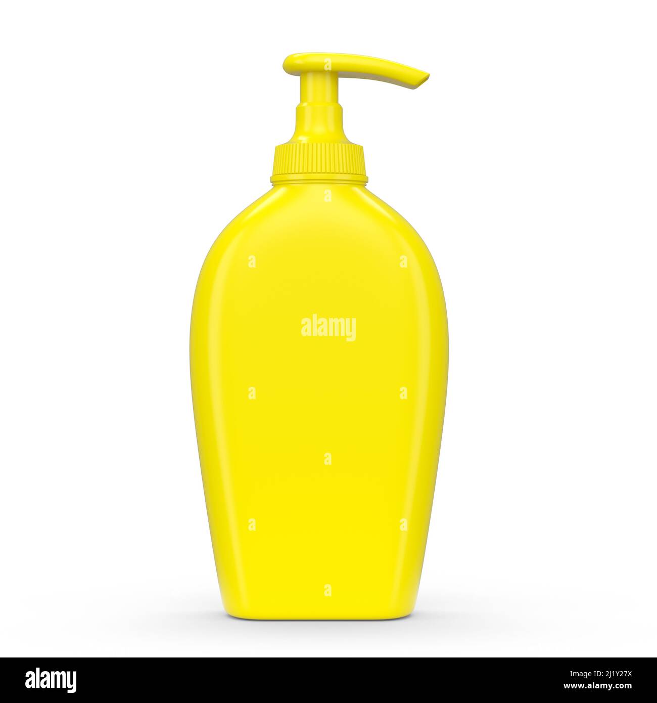 Yellow sunscreens bottle or sunblock cream tube isolated on white ...