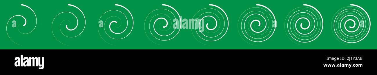 Spiral, swirl, twirl and whirl element. Helix, volute ripple, vortex ...