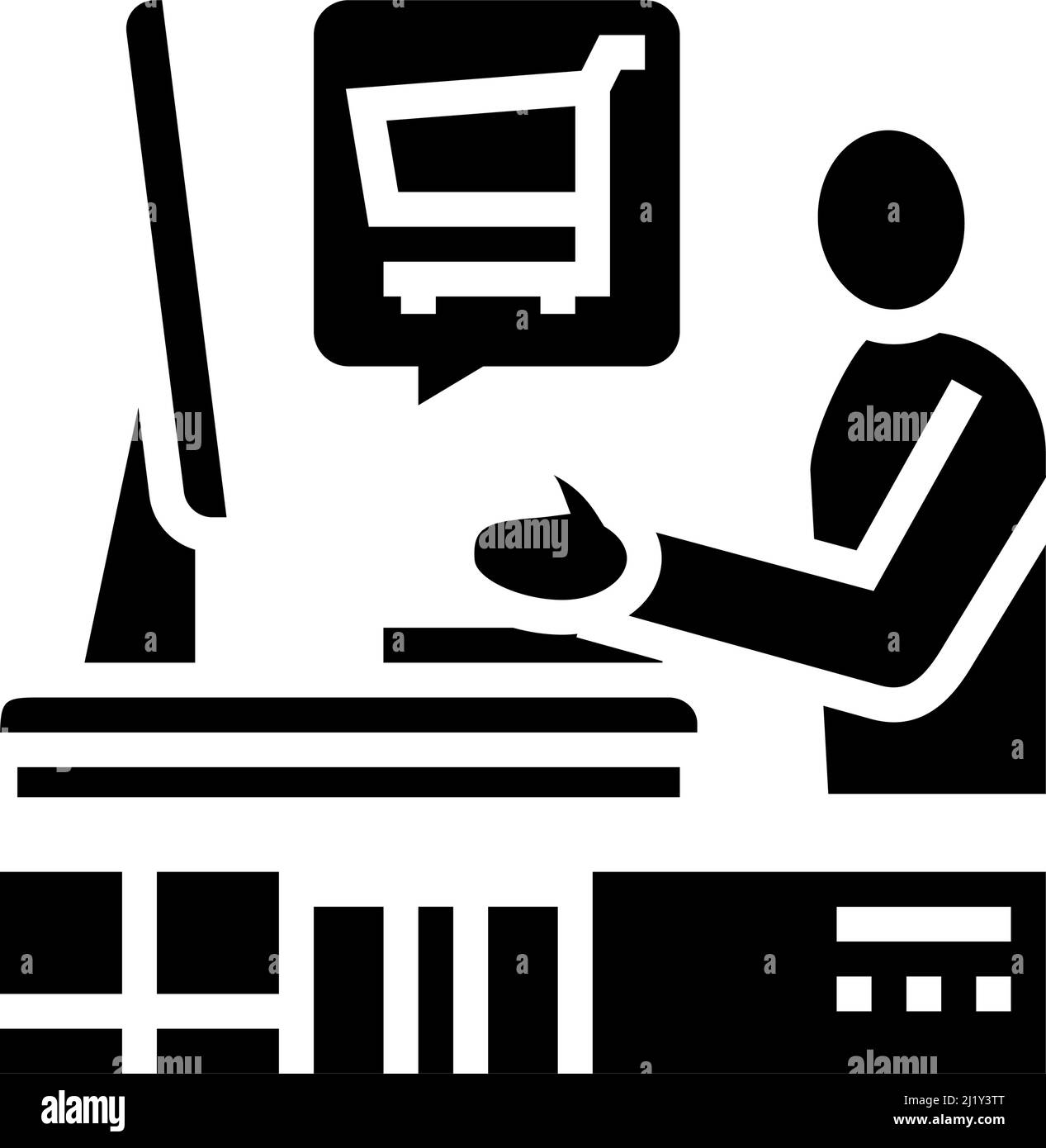 ecommerce store owner glyph icon vector illustration Stock Vector Image ...