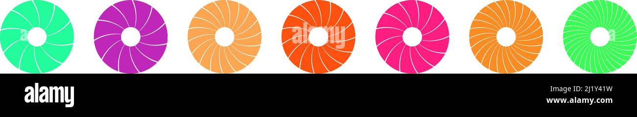 Circular spiral, swirl, twirl abstract vector circle design element ...