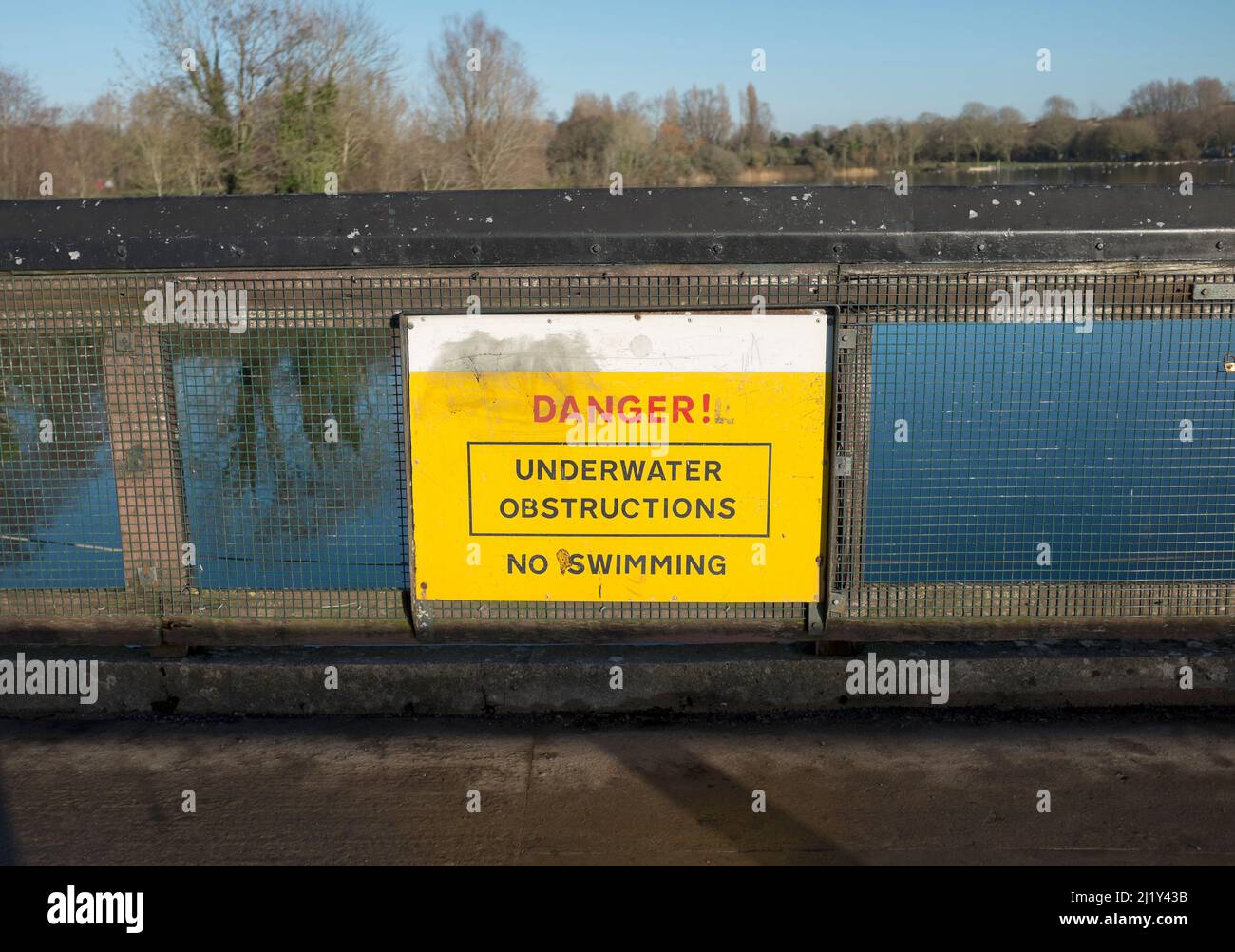 Danger Signs Cosmeston Wildlife Park Penarth South Wales Stock Photo ...