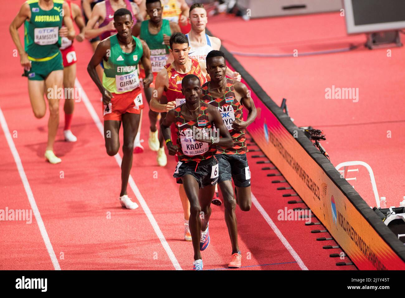 Belgrade, Serbia, 20th March 2022. Jacob Krop of Kenya, Daniel Simiu ...