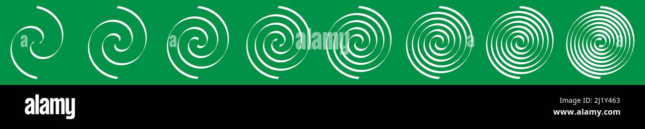 Spiral, swirl, twirl and whirl element. Helix, volute ripple, vortex ...