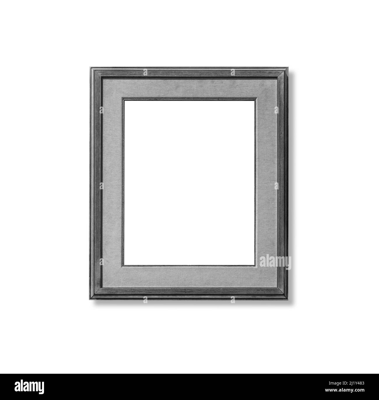 grey wooden frame isolated on white background with clipping path Stock ...