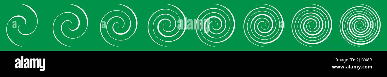 Spiral, swirl, twirl and whirl element. Helix, volute ripple, vortex ...