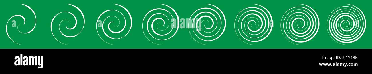 Spiral, swirl, twirl and whirl element. Helix, volute ripple, vortex ...