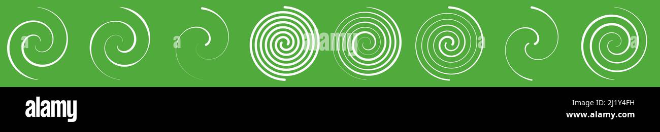 Spiral, swirl, twirl and whirl element. Helix, volute ripple, vortex ...