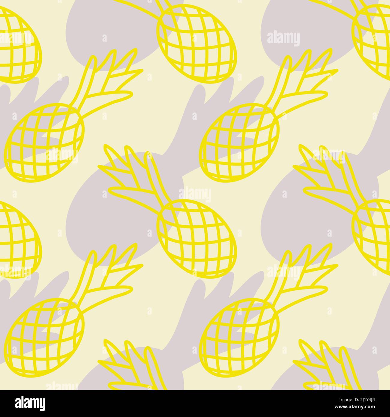 Tropical pineapple seamless pattern, pineapple summer background ...