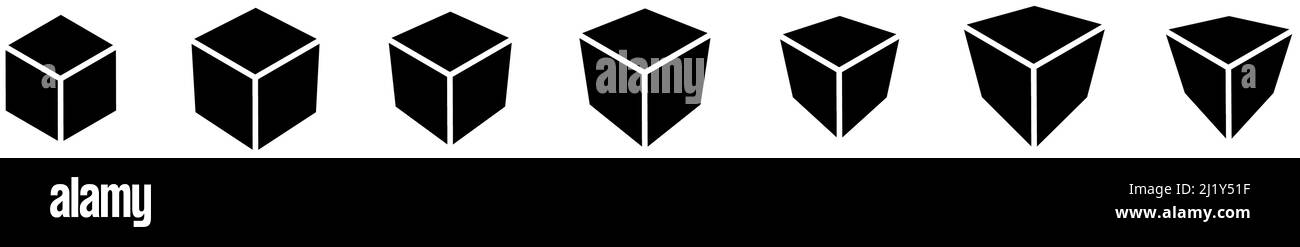 3d Cube icon, symbol illustration. Building, cargo icon. Squares cubic ...